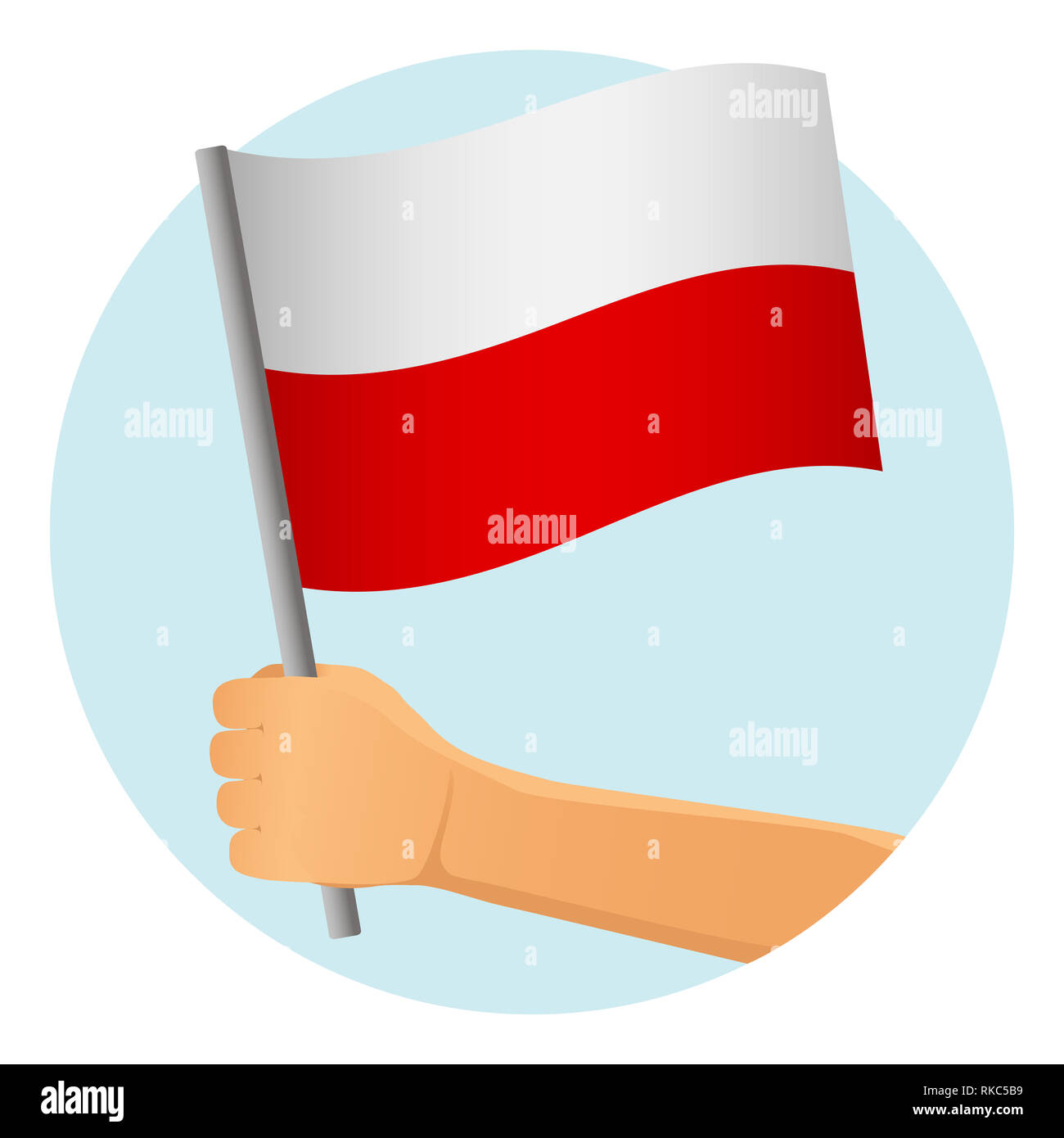Poland flag in hand. Patriotic background. National flag of Poland ...