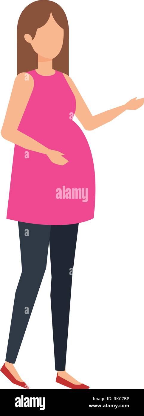 woman pregnancy avatar character vector illustration design Stock ...