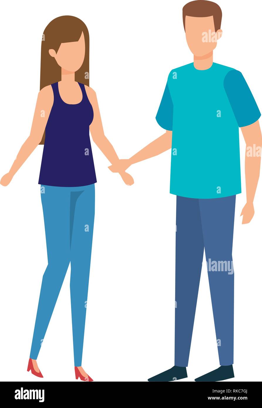 couple avatar characters icons vector illustration design Stock Vector ...