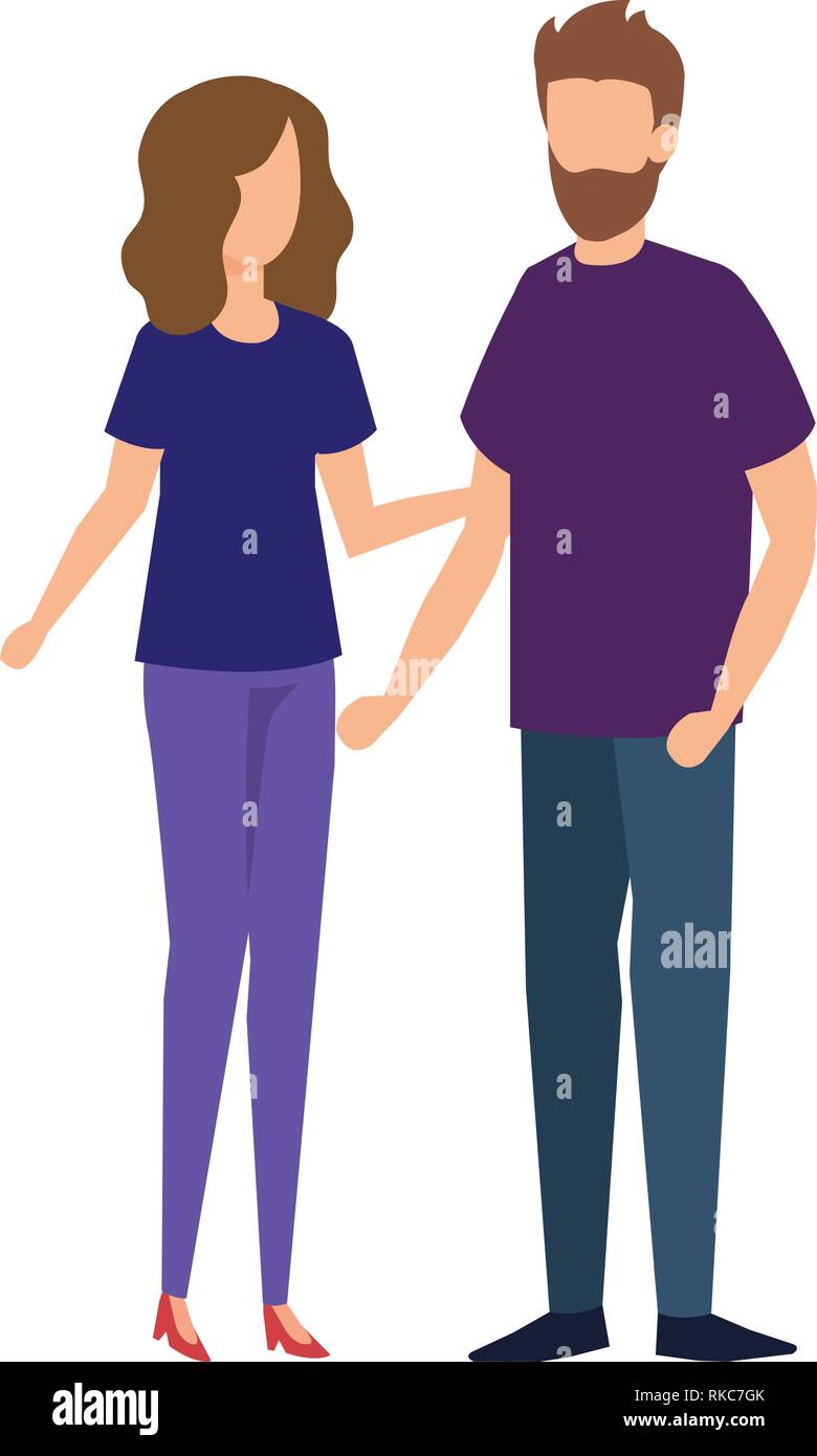 couple avatar characters icons vector illustration design Stock Vector ...