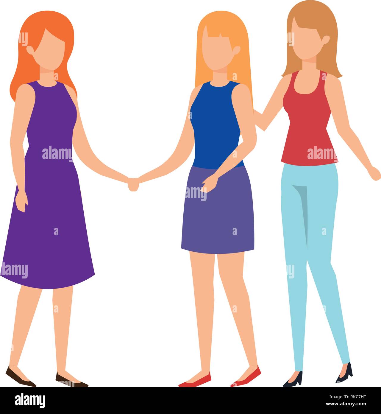 group of women avatars characters vector illustration design Stock ...