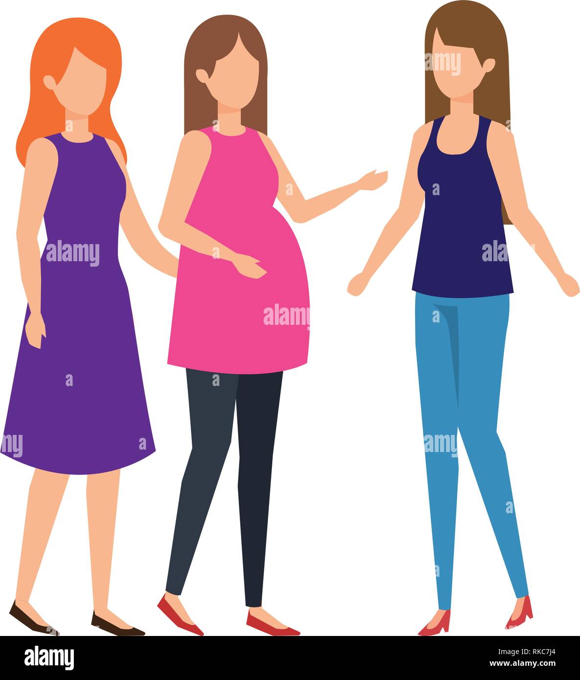 Pregnant girls group Stock Vector Images - Alamy