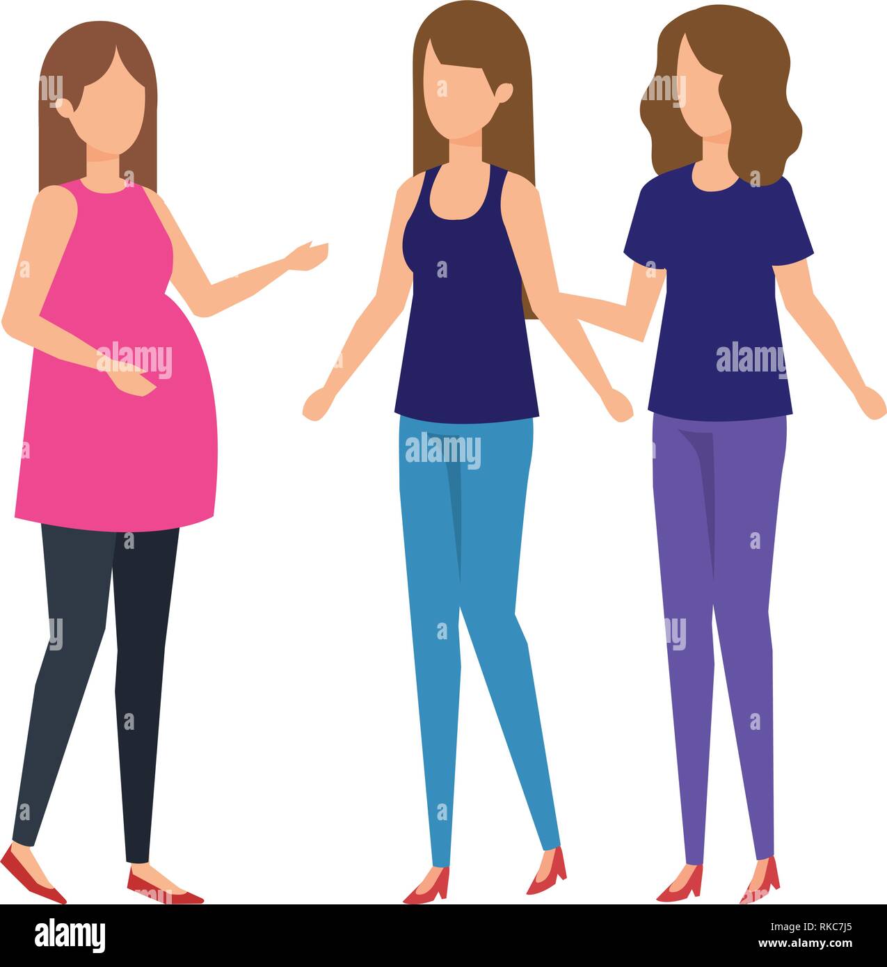 Pregnant girls group Stock Vector Images - Alamy