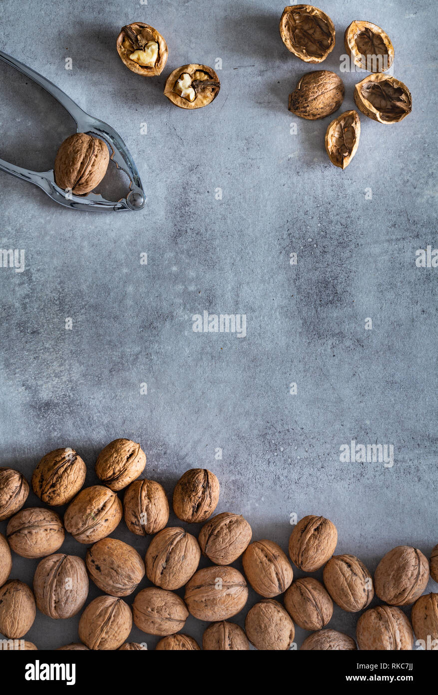 Walnuts space inscription hi-res stock photography and images - Alamy