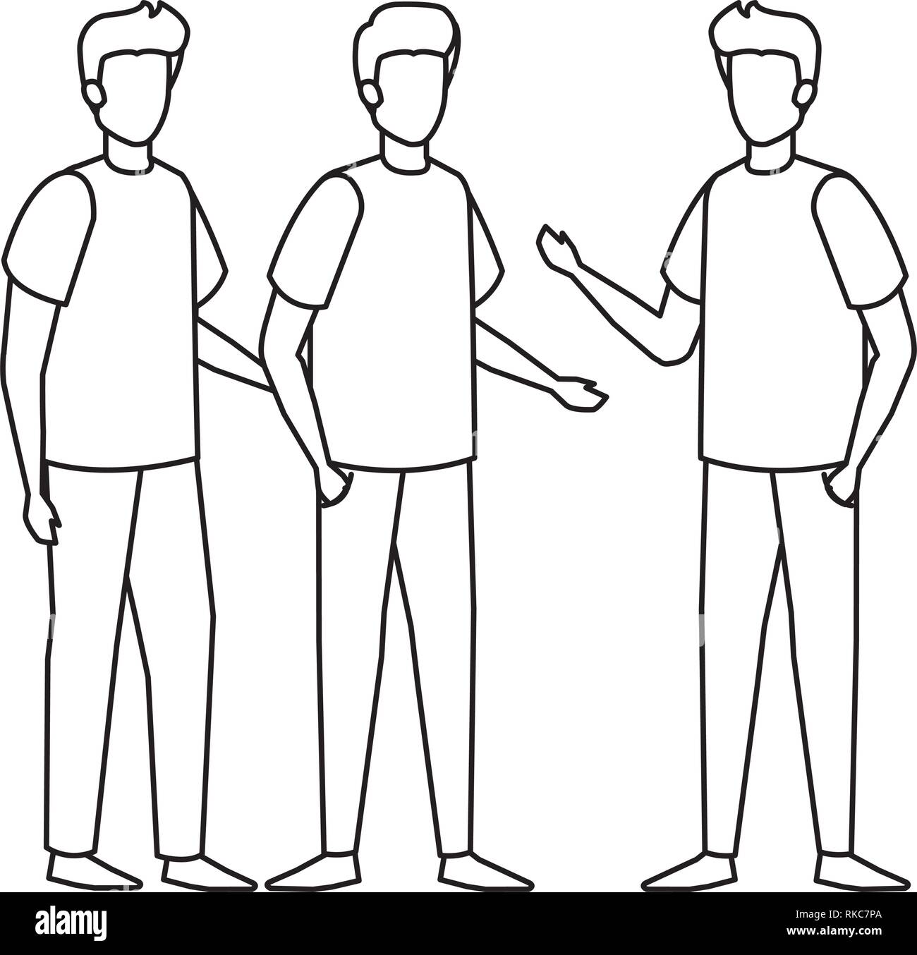 group of men characters vector illustration design Stock Vector Image ...