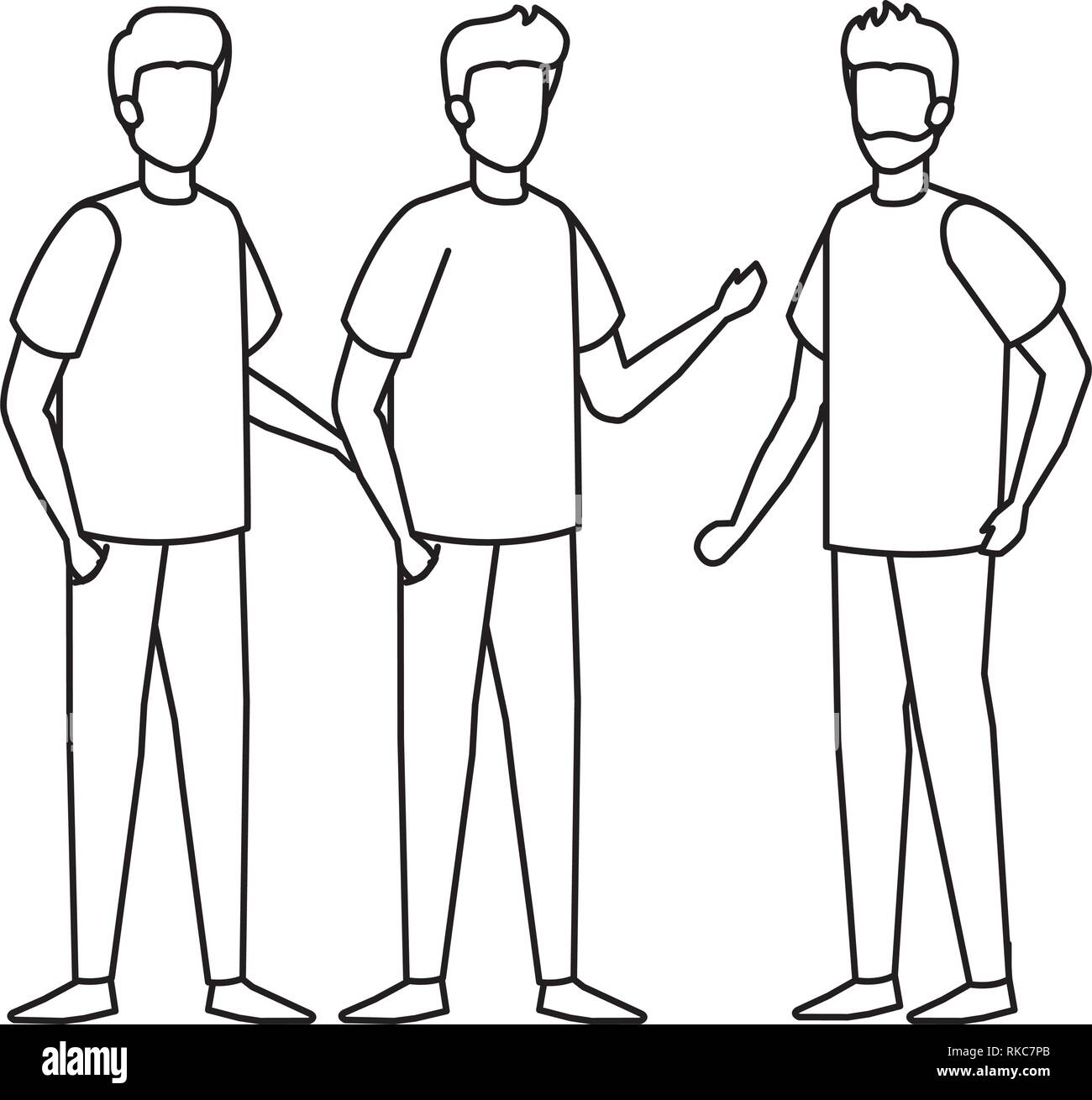 group of men characters vector illustration design Stock Vector Image ...