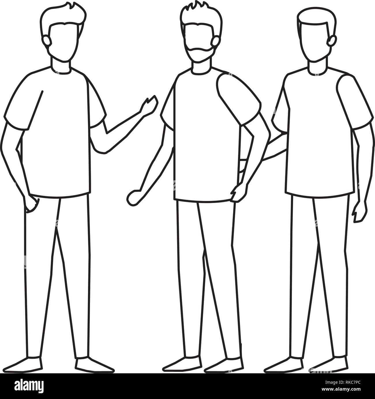 group of men characters vector illustration design Stock Vector Image ...
