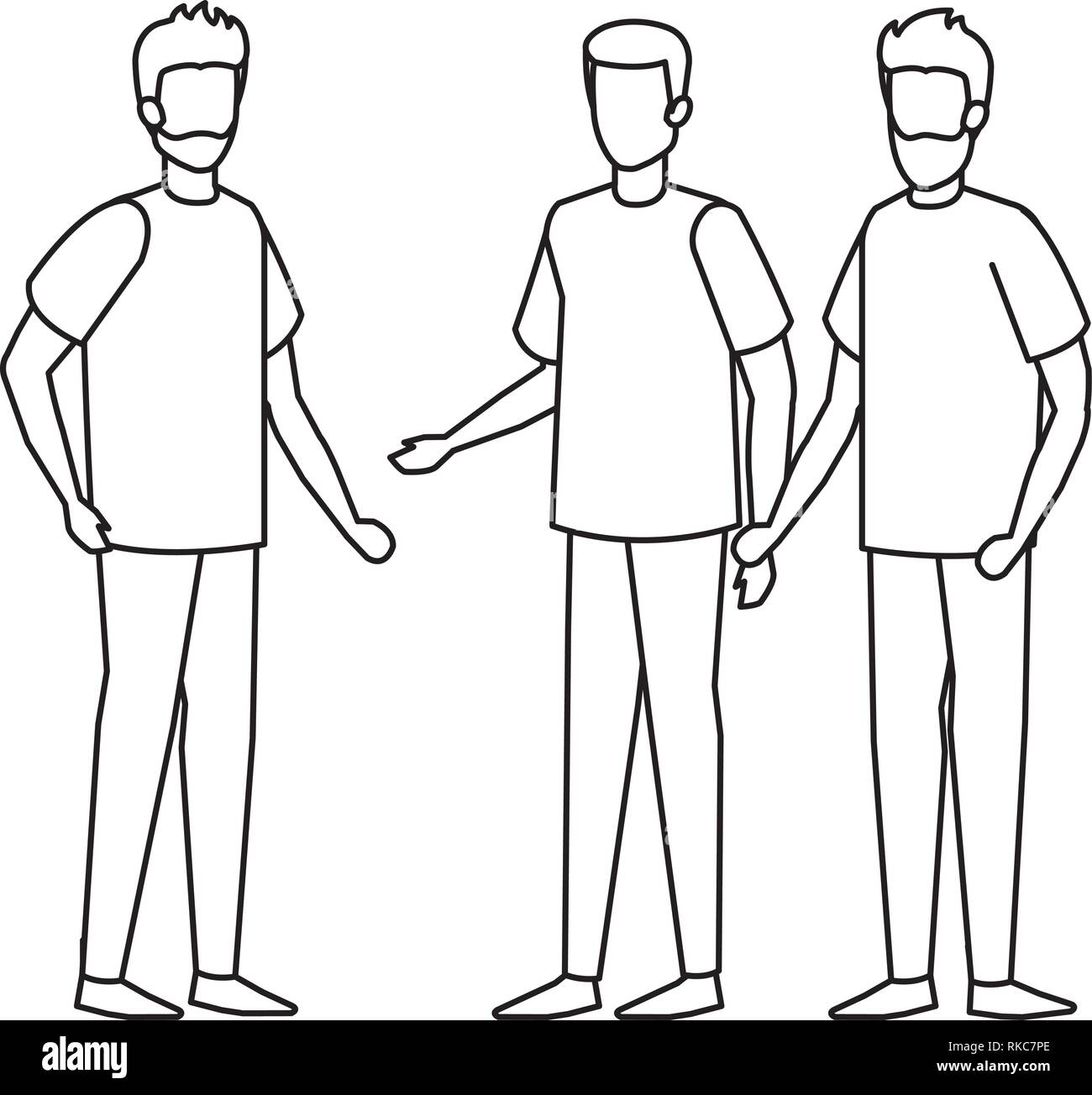 group of men characters vector illustration design Stock Vector Image ...