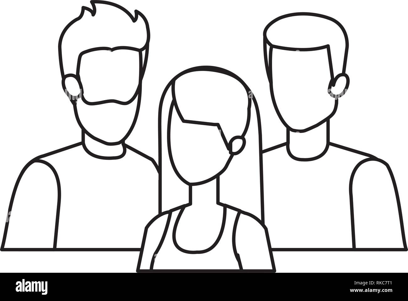 group of people characters vector illustration design Stock Vector ...