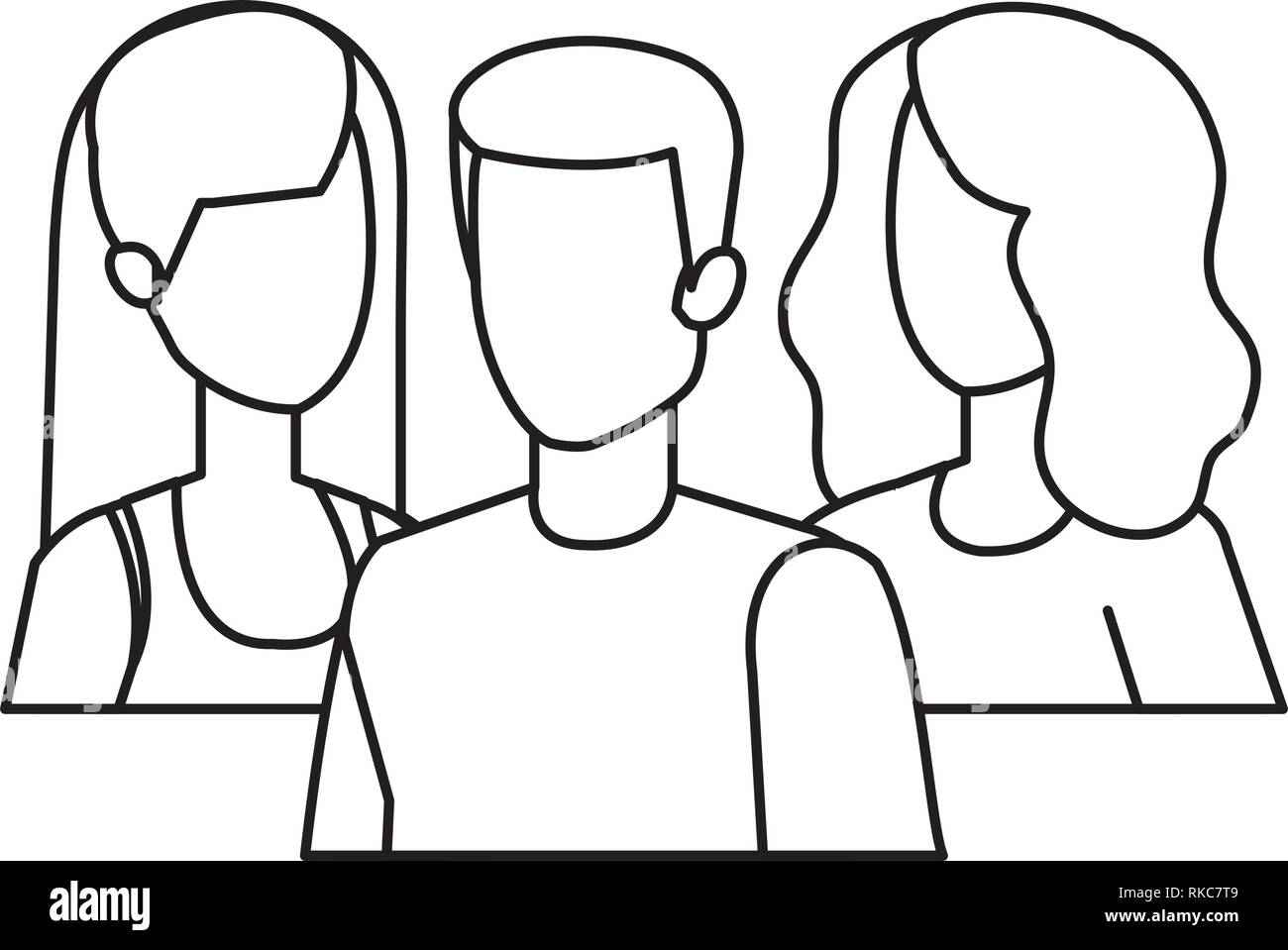 group of people characters vector illustration design Stock Vector ...