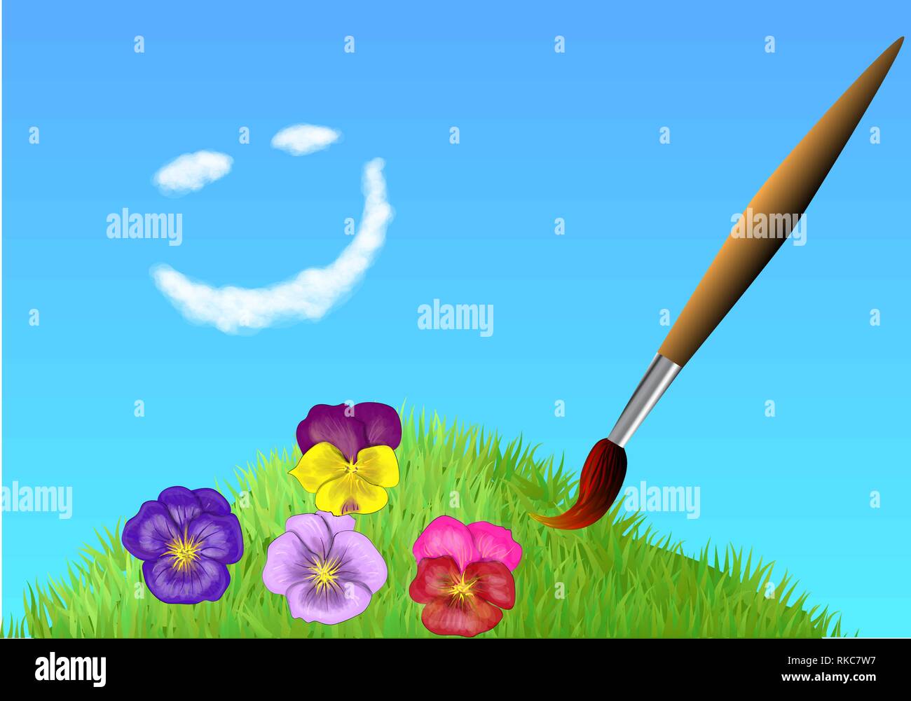 Field blue yellow wild Stock Vector Images - Alamy