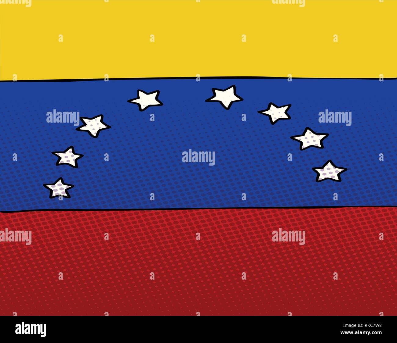 national flag of Venezuela. Comic cartoon pop art retro vector ...