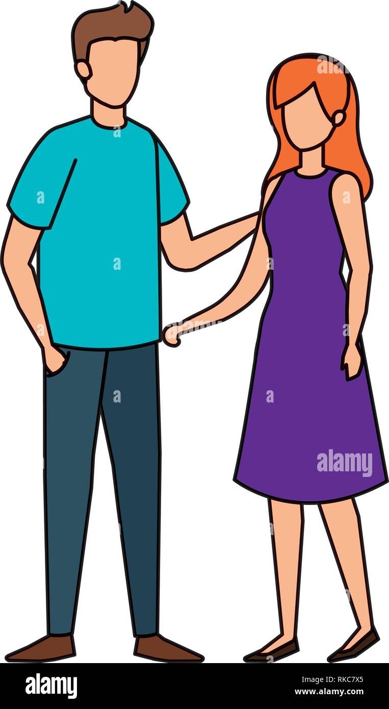 couple avatar characters icons vector illustration design Stock Vector ...