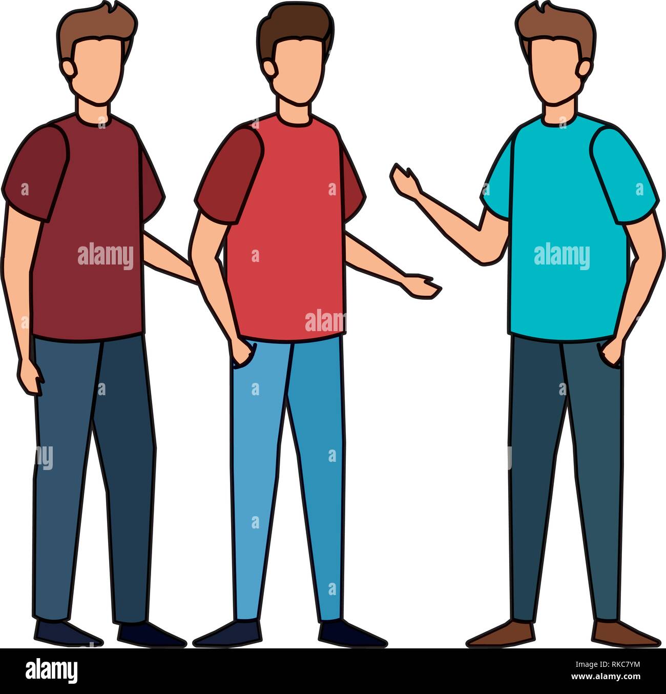 group of men characters vector illustration design Stock Vector Image ...