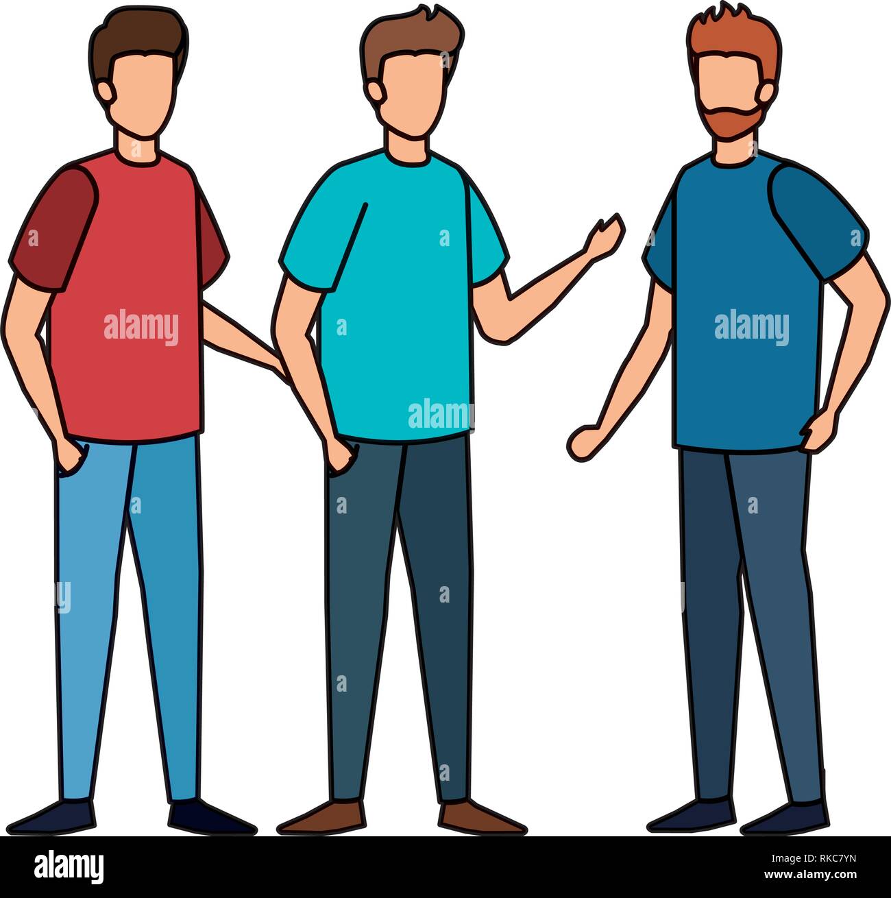 group of men characters vector illustration design Stock Vector Image ...