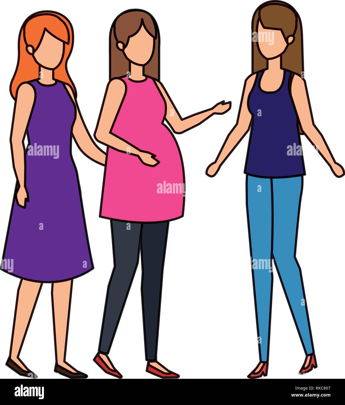 Pregnant girls group Stock Vector Images - Alamy