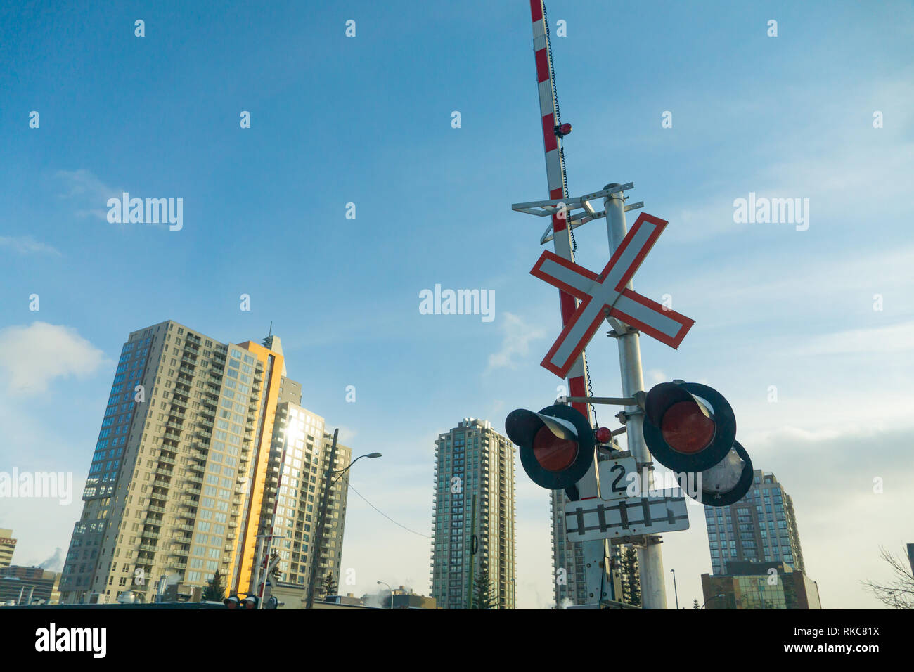 Traffic signal in downtown calgary hi-res stock photography and images ...