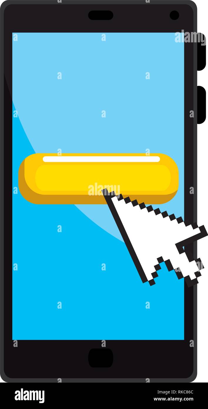 smartphone with pointer cursor vector illustration design Stock Vector ...