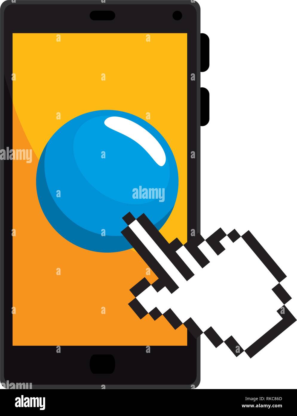 smartphone with pointer cursor vector illustration design Stock Vector ...