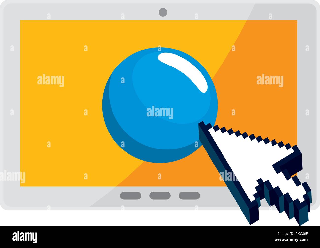 tablet with cursor pointer vector illustration design Stock Vector ...
