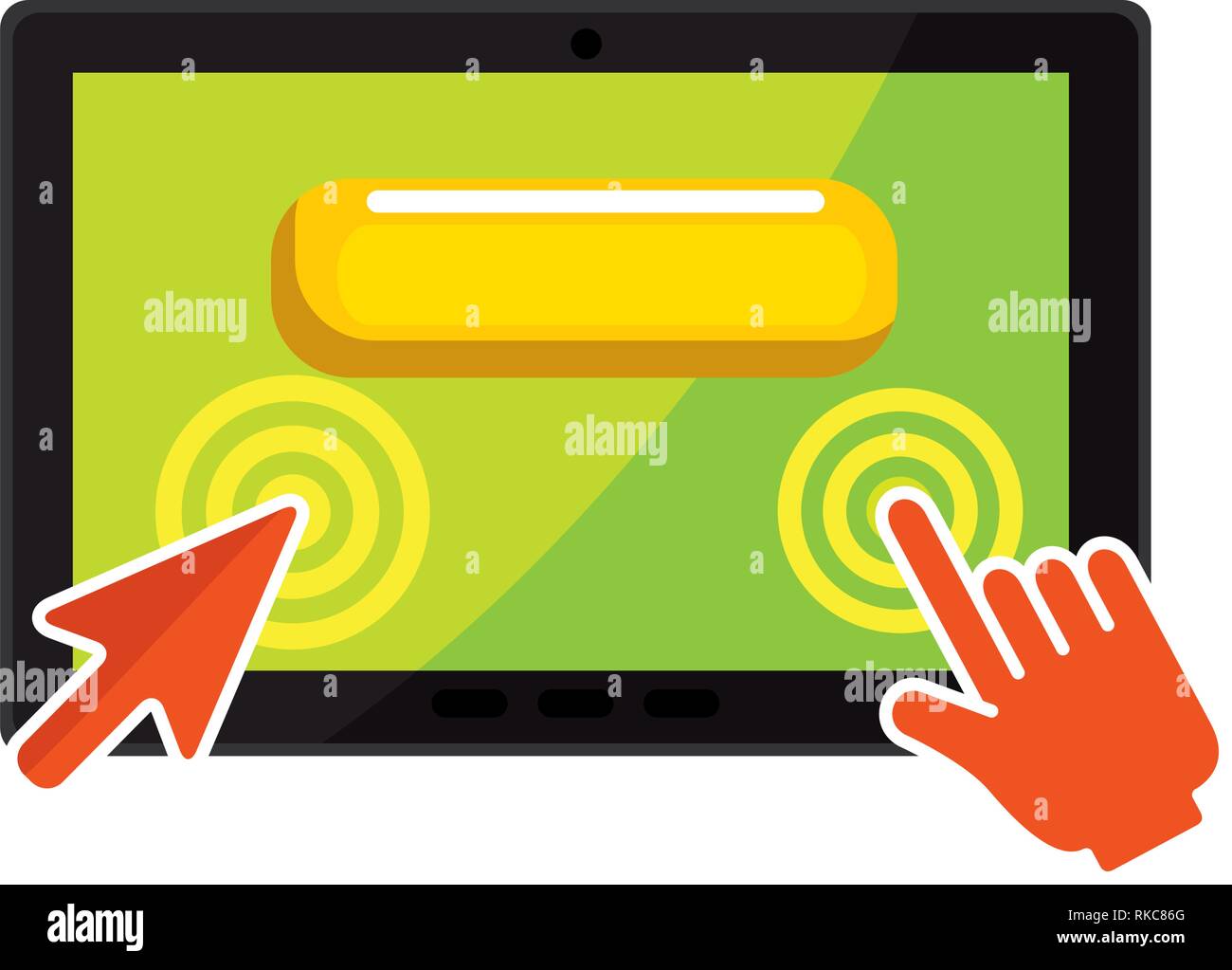 tablet with cursor pointer vector illustration design Stock Vector ...