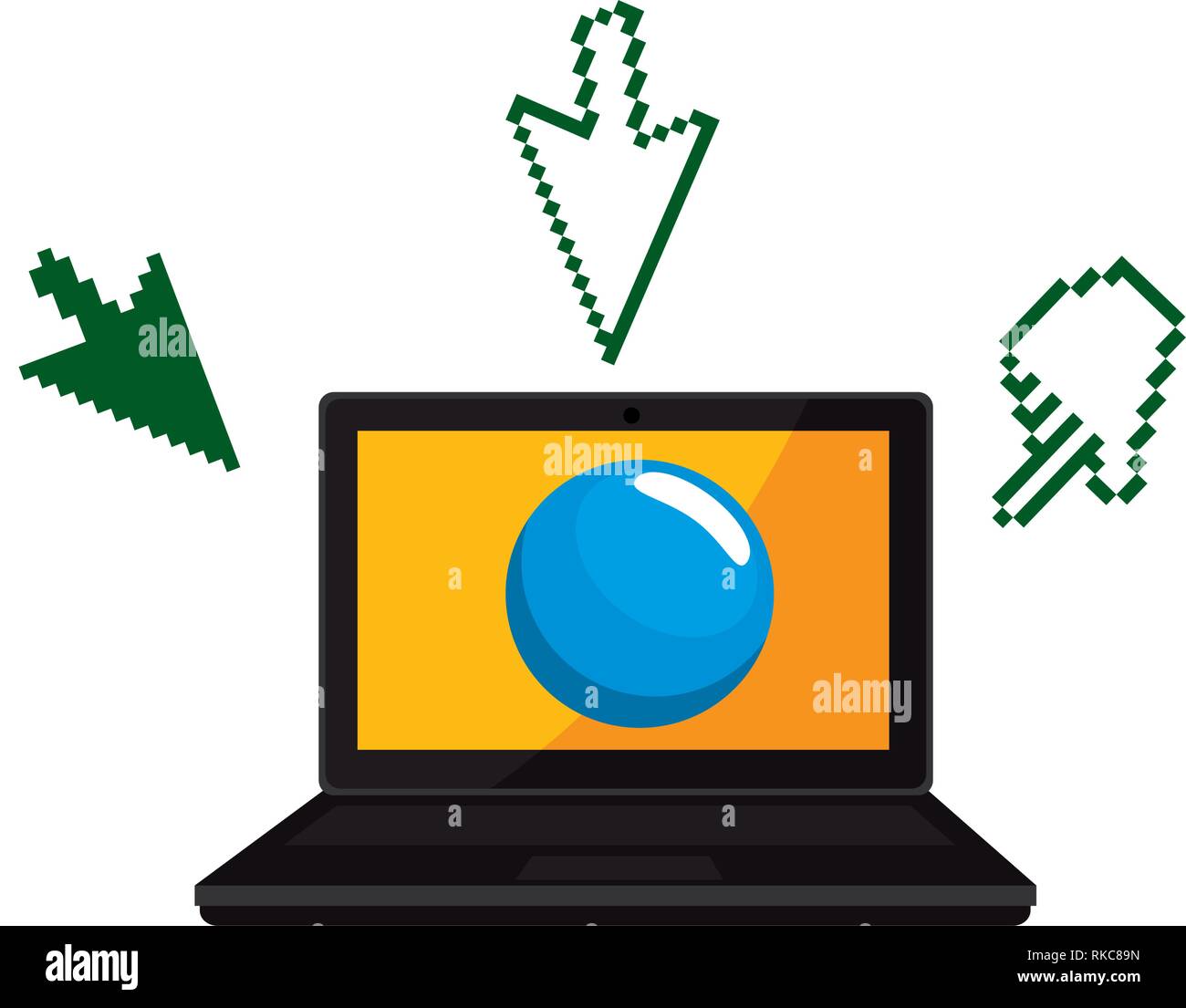 laptop with cursors icons vector illustration design Stock Vector Image ...