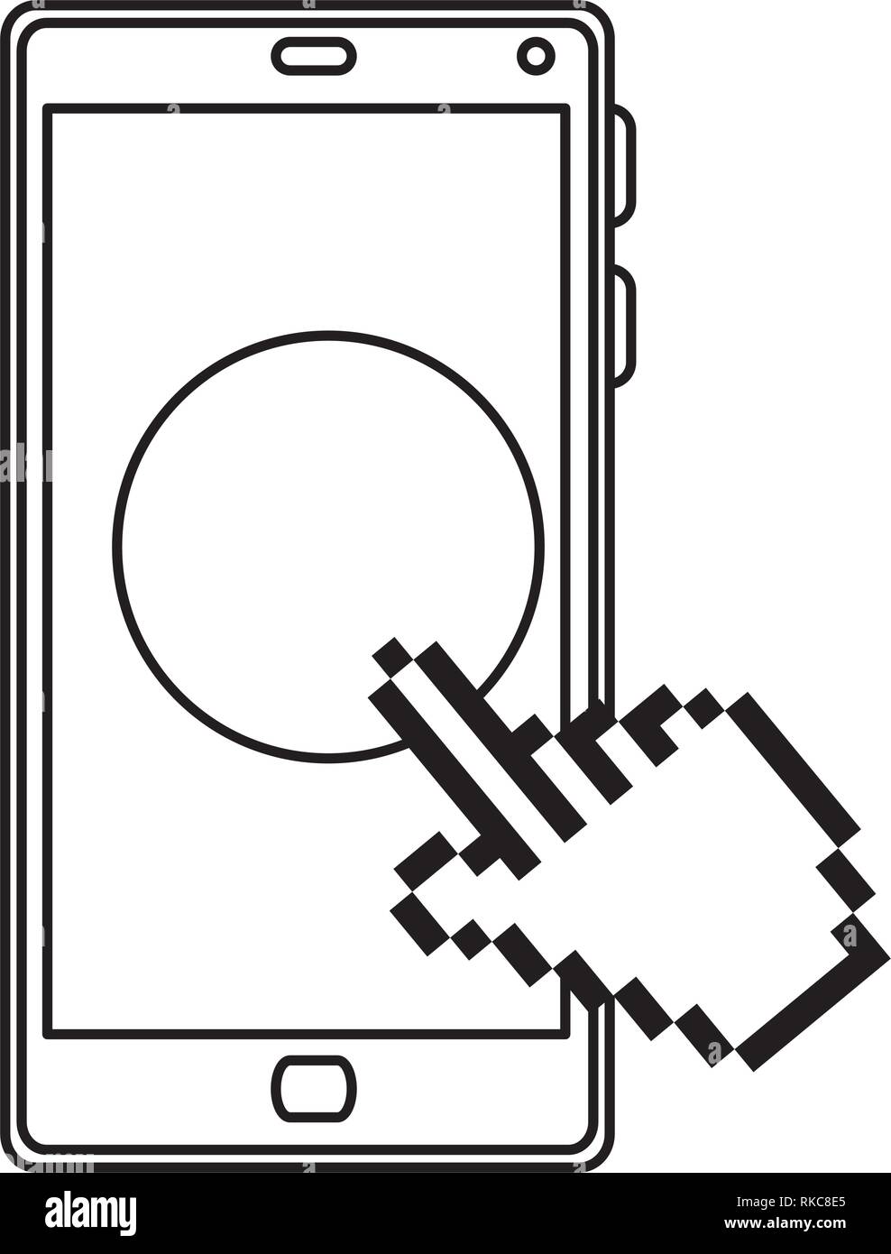 smartphone with pointer cursor vector illustration design Stock Vector ...