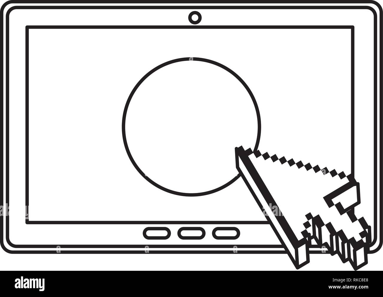 tablet with cursor pointer vector illustration design Stock Vector ...