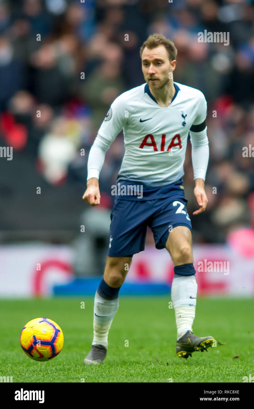 London, UK. 10th Feb 2019. Christian Eriksen of Tottenham Hotspur ...