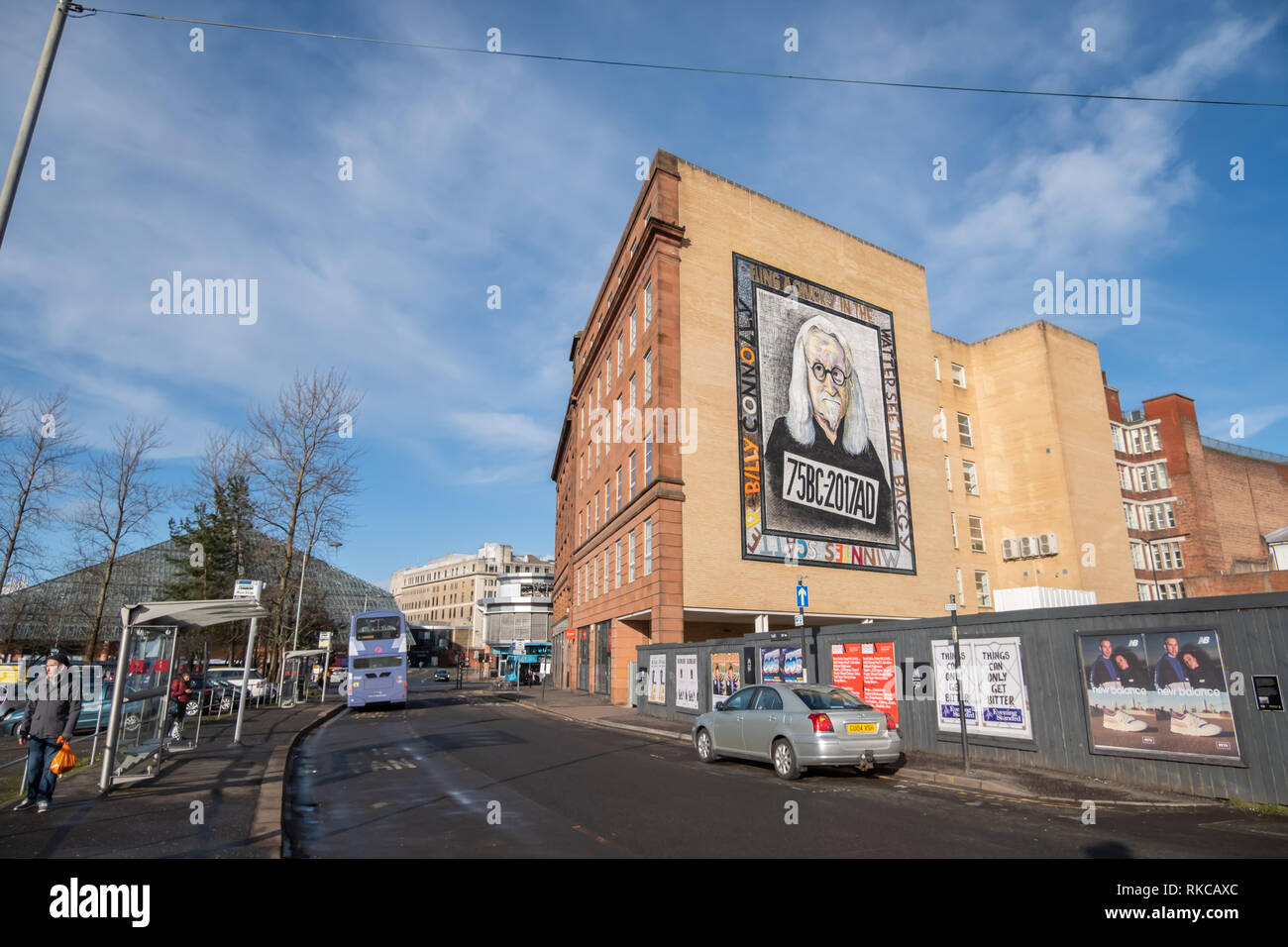 Glasgow, Scotland, UK. 10th February, 2019. The Billy Connolly Mural on ...