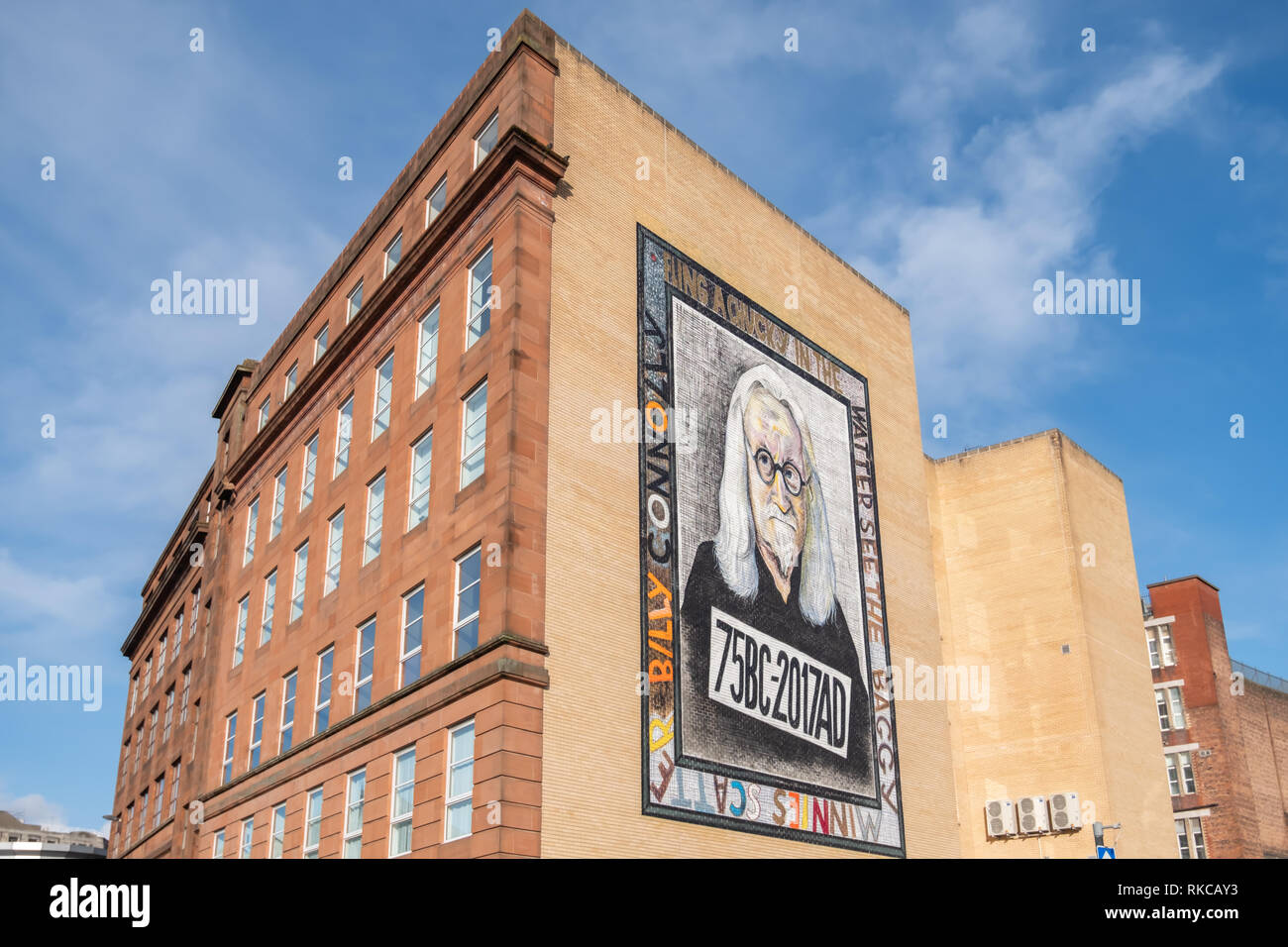 Glasgow, Scotland, UK. 10th February, 2019. The Billy Connolly Mural on ...