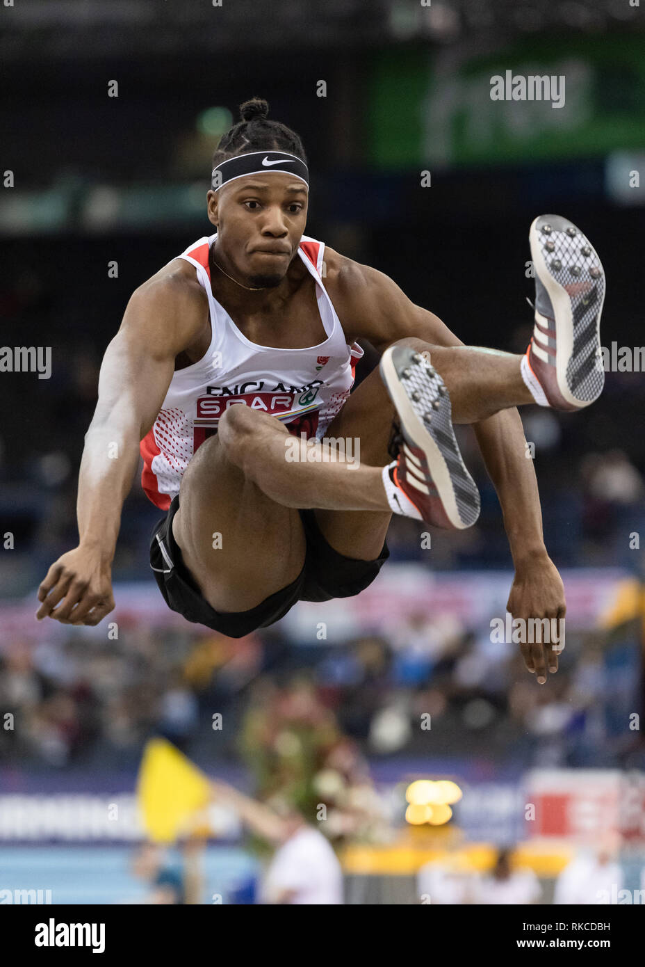 Birmingham, UK. 10th Feb, 2019. Reynold Banigo in Men's Long Jump Final ...