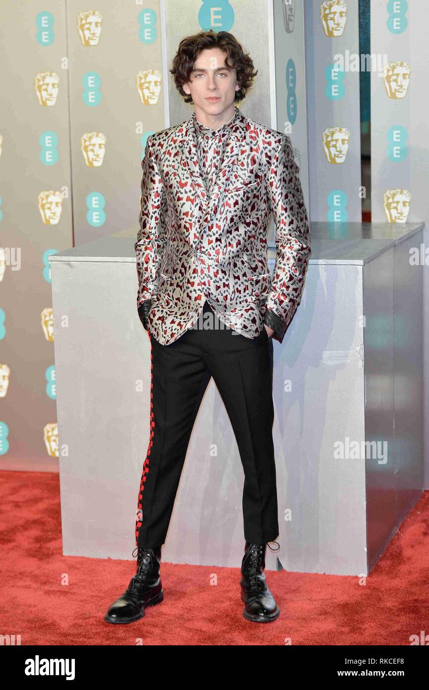 LONDON, UK - FEBRUARY 10: Timothée Chalamet at the 72nd British Academy ...
