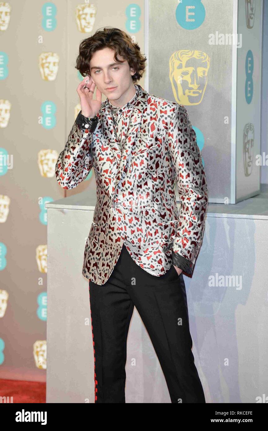 LONDON, UK - FEBRUARY 10: Timothée Chalamet at the 72nd British Academy ...
