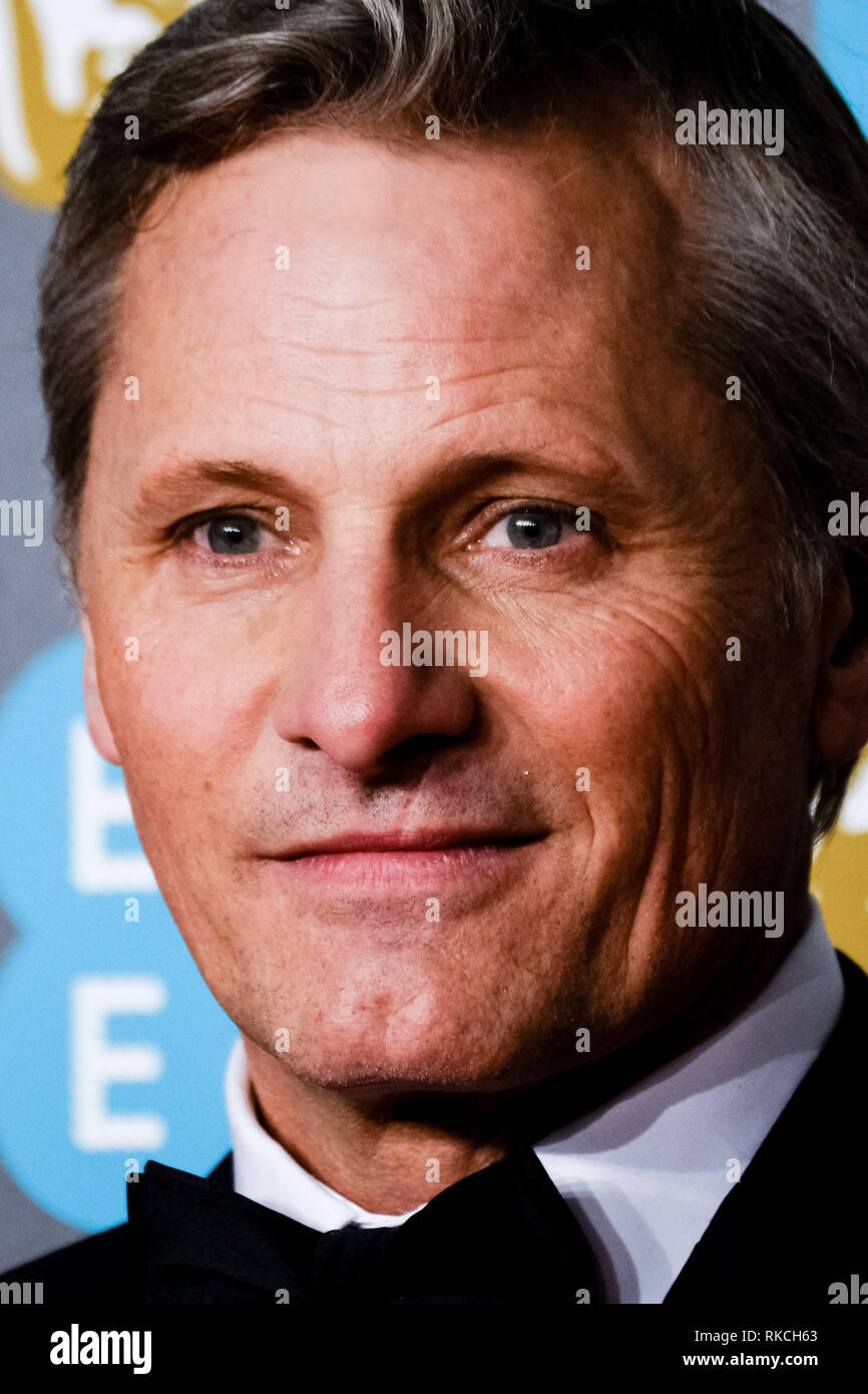 London, UK. 10th Feb, 2019. Viggo Mortensen poses on the red carpet at ...