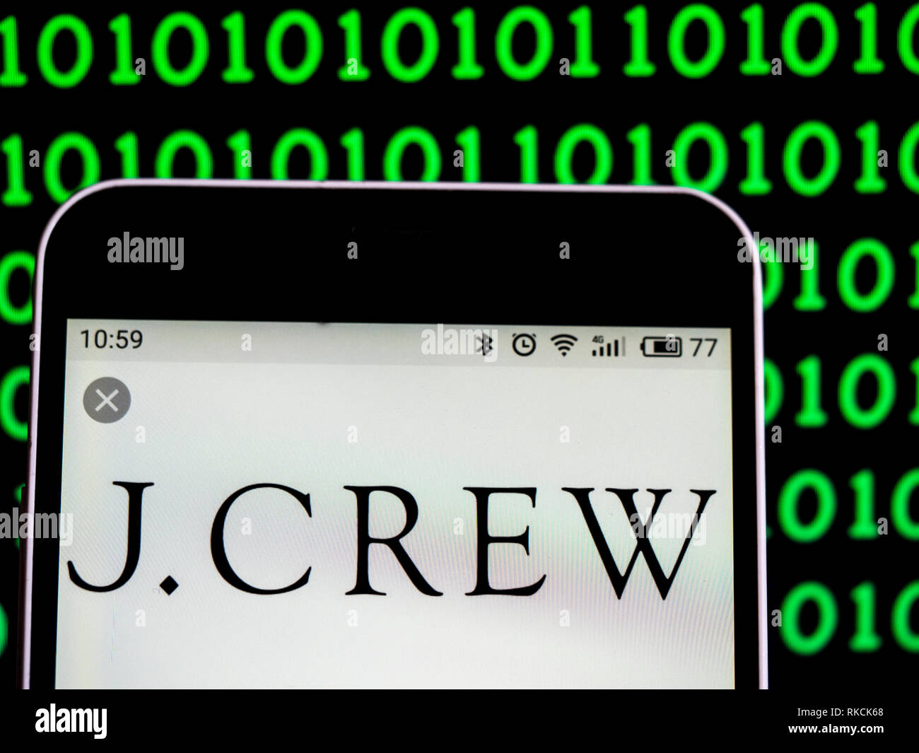 J.Crew Specialty retail company logo seen displayed on a smart phone ...