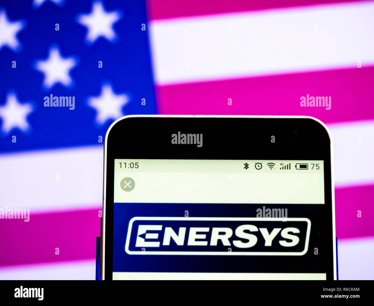 EnerSys company logo seen displayed on a smart phone Stock Photo - Alamy