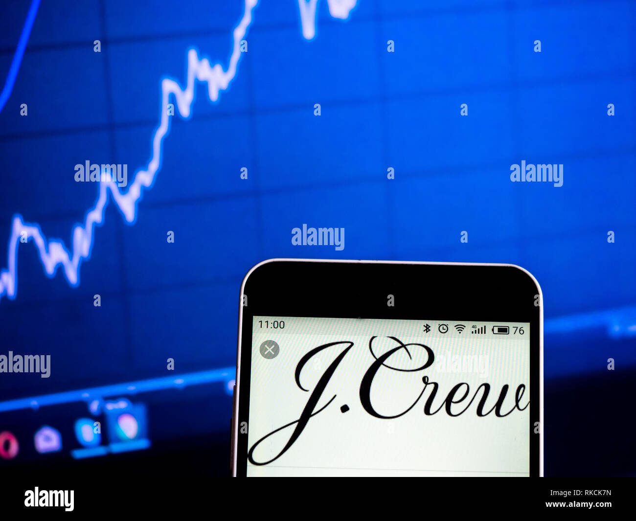 J.Crew Specialty retail company logo seen displayed on a smart phone ...