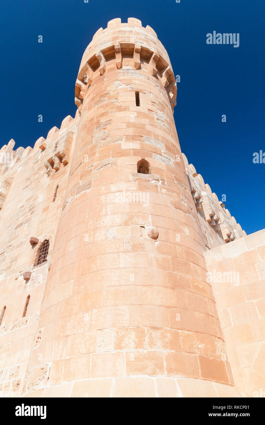 Tower of the Citadel of Qaitbay or the Fort of Qaitbay, 15th-century ...