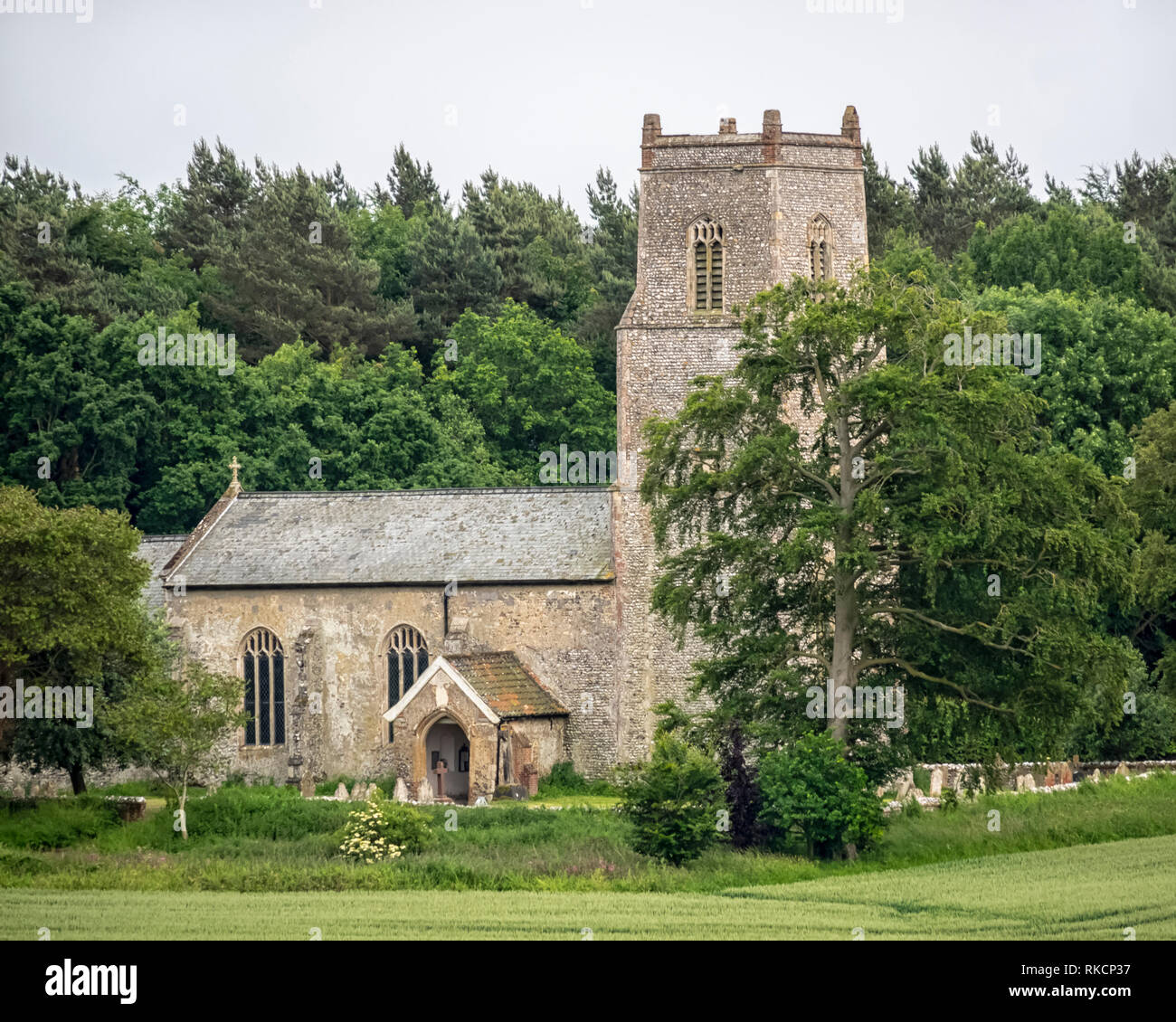 HANWORTH, NORFOLK, UK - JUNE 13, 2018: Exterior view of the Church of ...