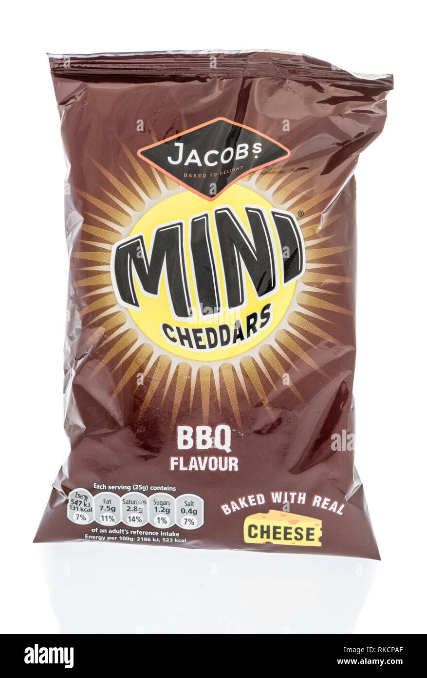 Winneconne, WI - 5 February 2019: A package Jacobs mini cheddars chips ...