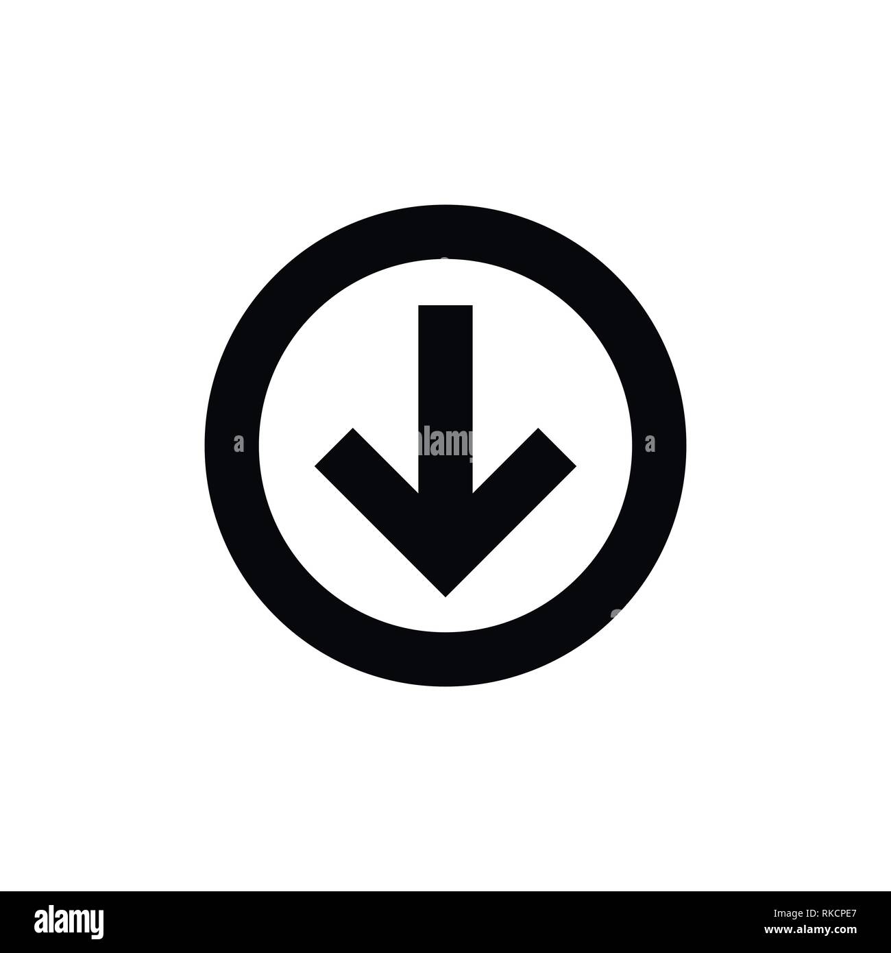 Download simple icon internet downloading sign vector image Stock ...