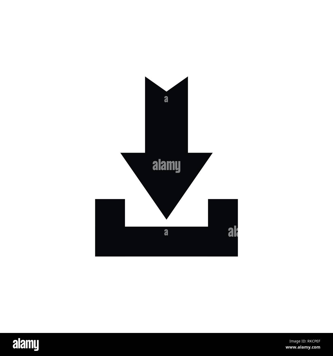 Download simple icon internet downloading sign vector image Stock ...