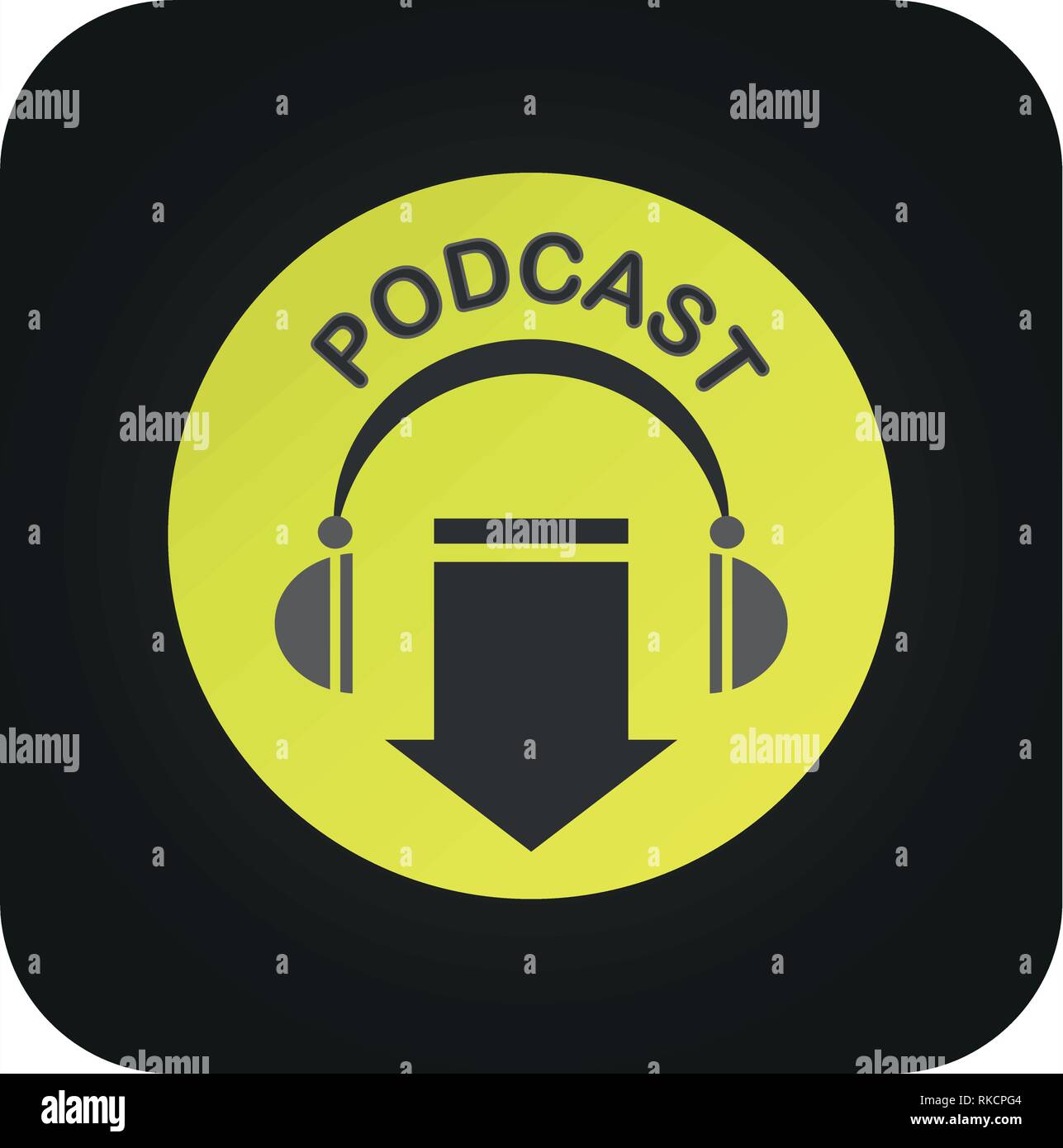Podcast icon, vector for podcast download button Stock Vector Image ...