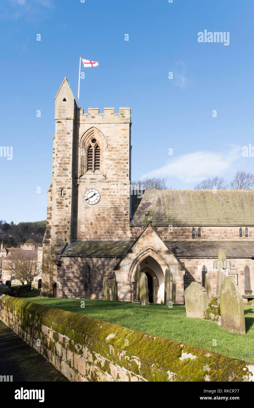 All Saints church, Rothbury, Northumberland, England, UK Stock Photo ...