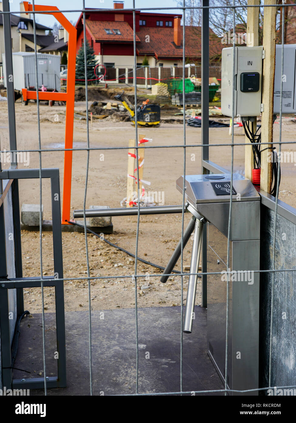 entry control system in the workplace on the construction site Stock ...