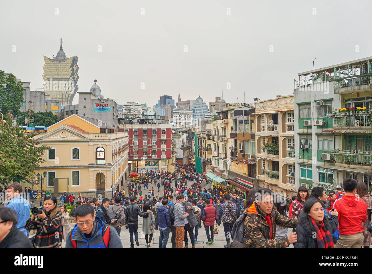 MACAO - CIRCA FEBRUARY, 2016: people in Macao at daytime. Macao is an ...