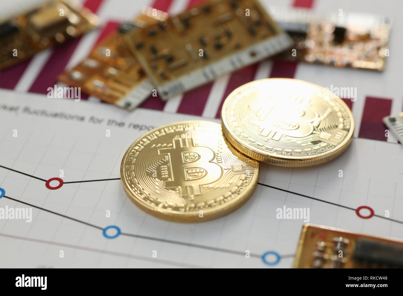 Coin crypto currency bitcoin against the Stock Photo - Alamy