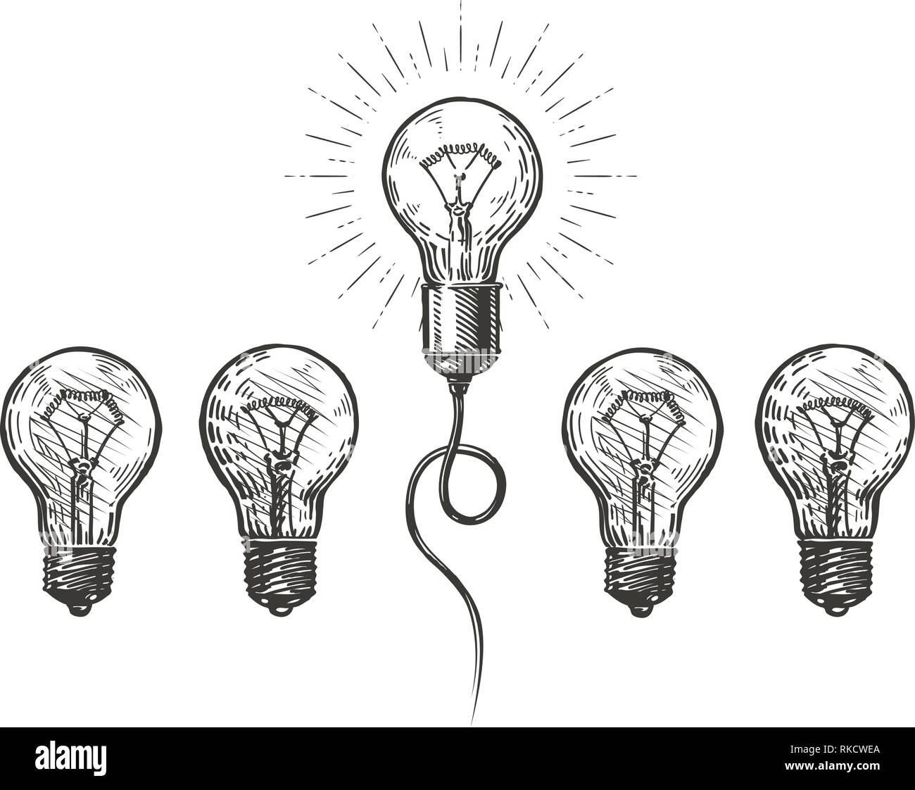 Idea, innovation. Hand drawn business concept. Sketch vector ...