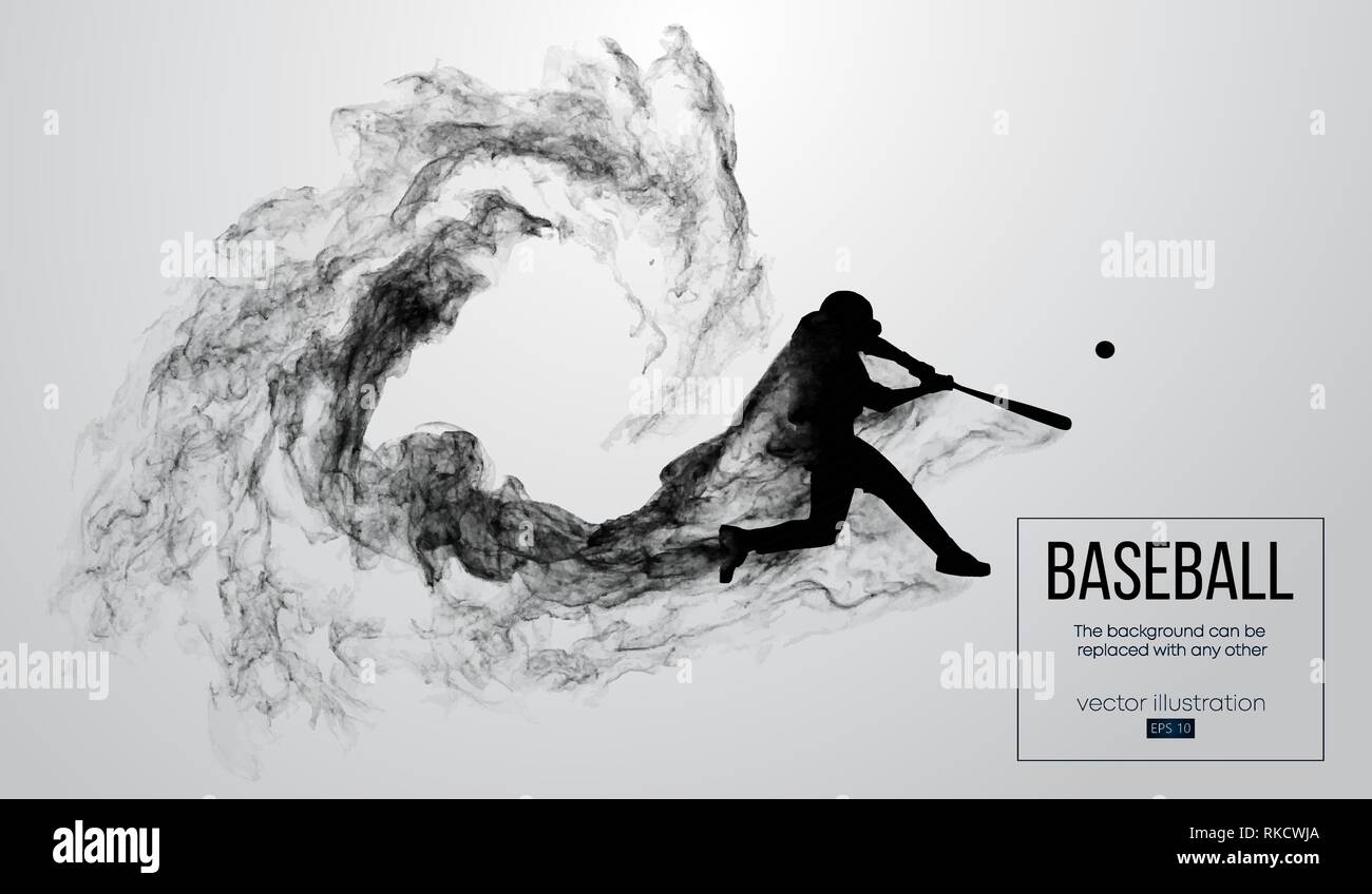 Abstract silhouette of a baseball player batter Stock Vector Image ...